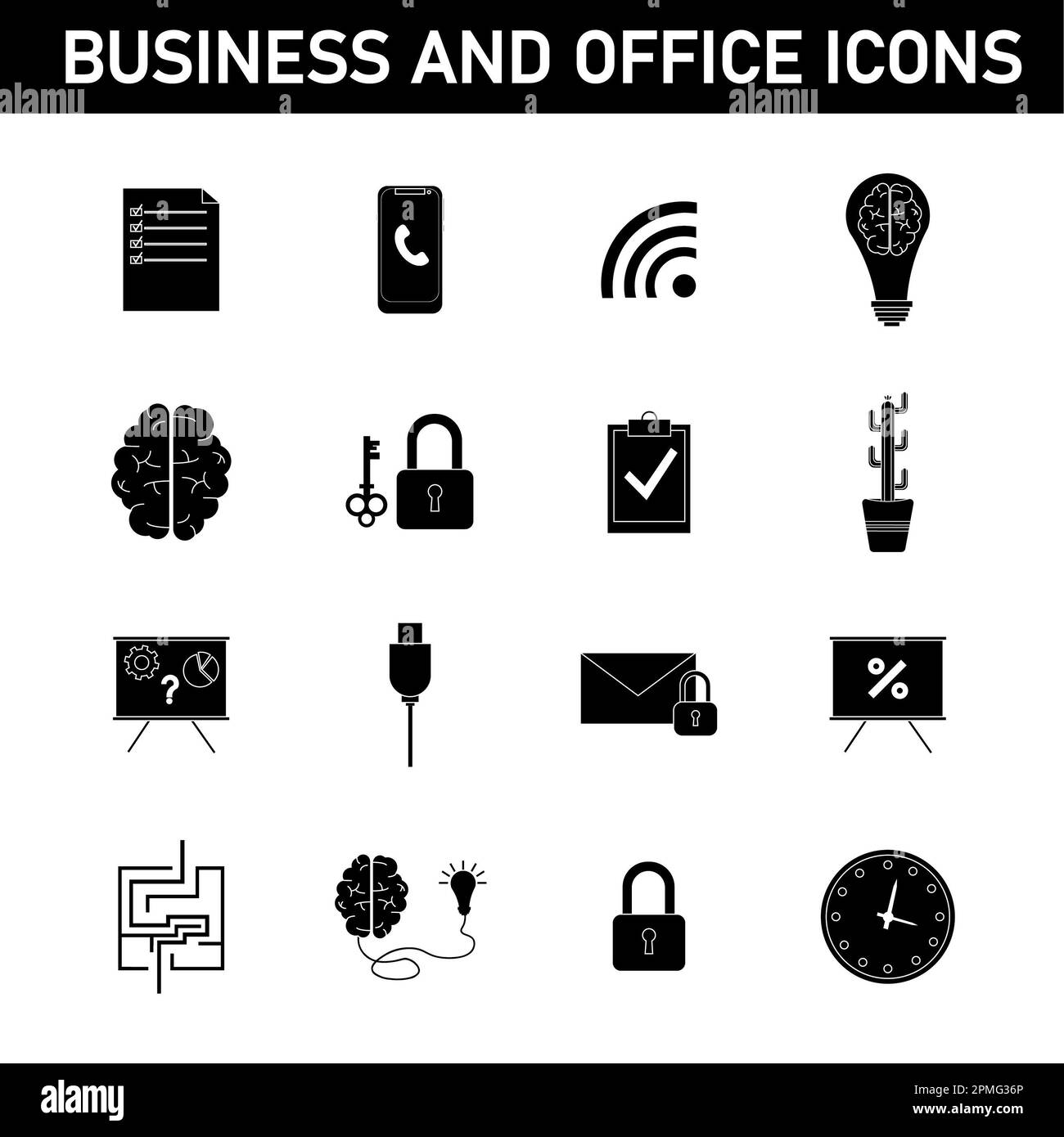 Collection of simple icons on the topic: business and office. Isolated ...