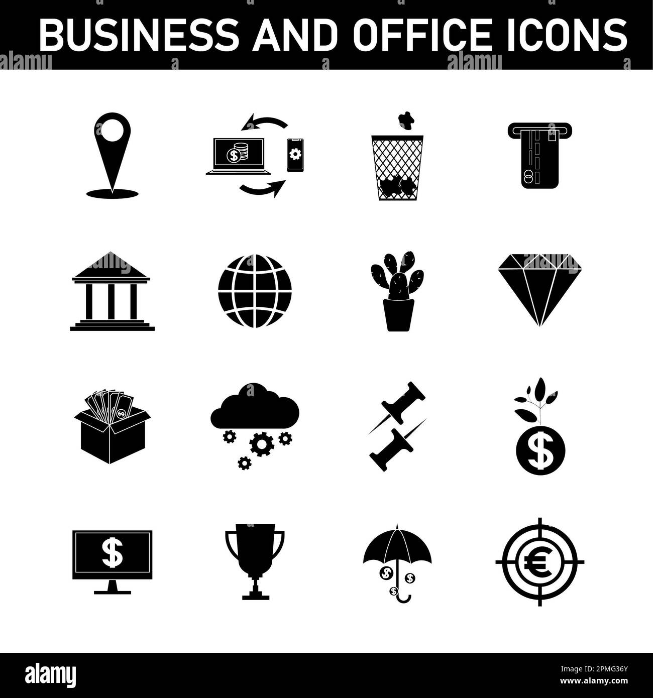 Collection of simple icons on the topic: business and office. Isolated ...