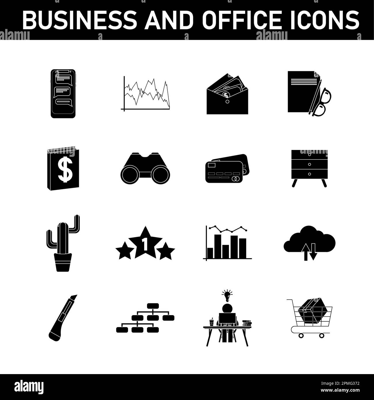 Collection of simple icons on the topic: business and office. Isolated ...