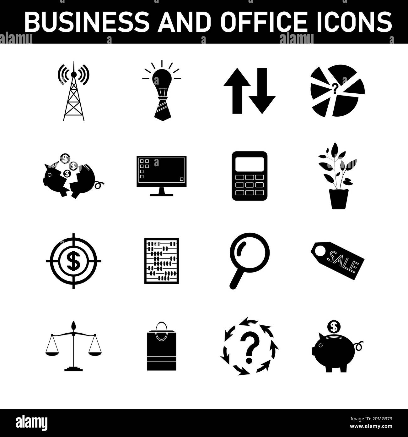Collection of simple icons on the topic: business and office. Isolated ...
