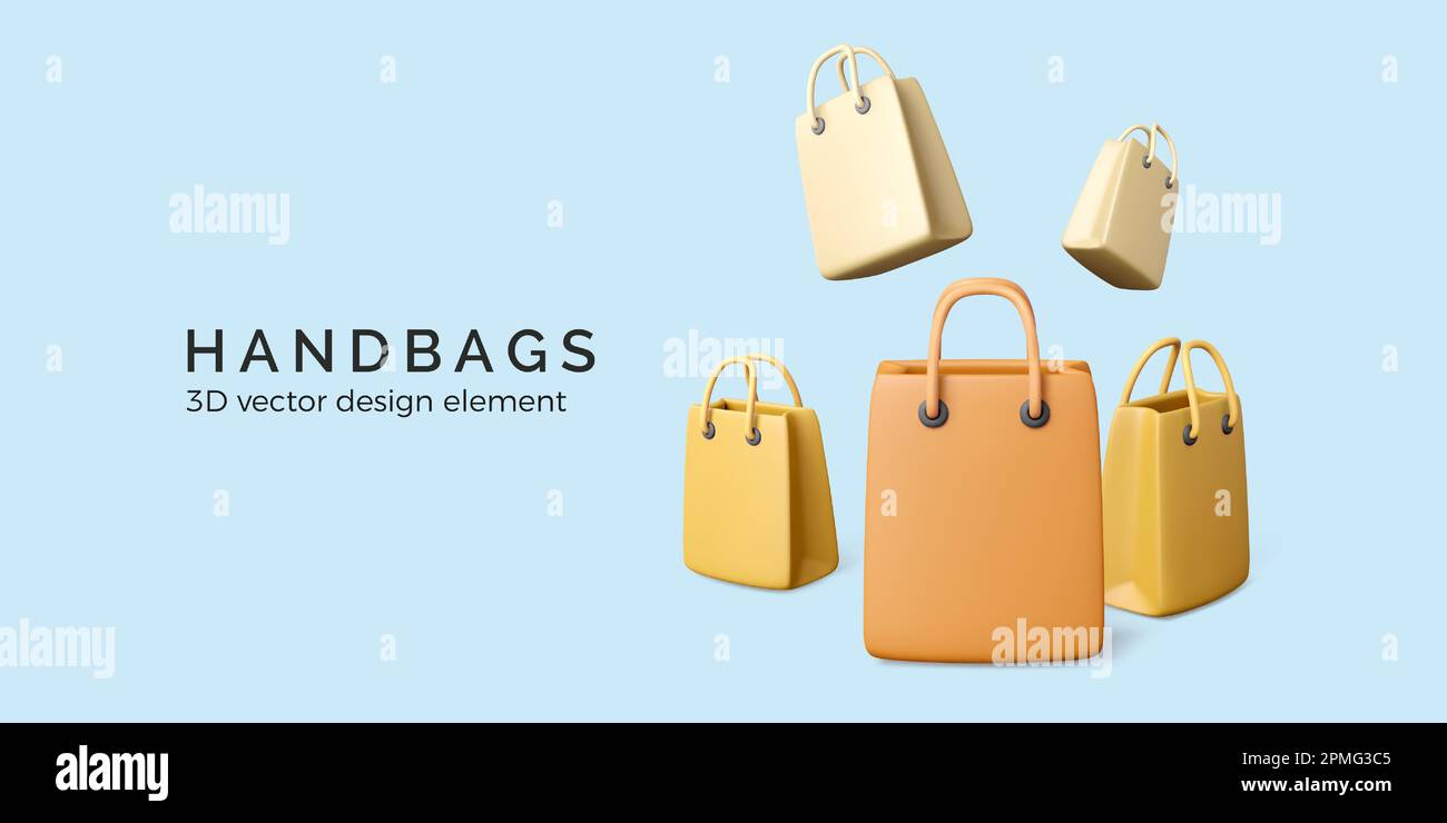 3d render shopping bags Stock Vector Images - Alamy