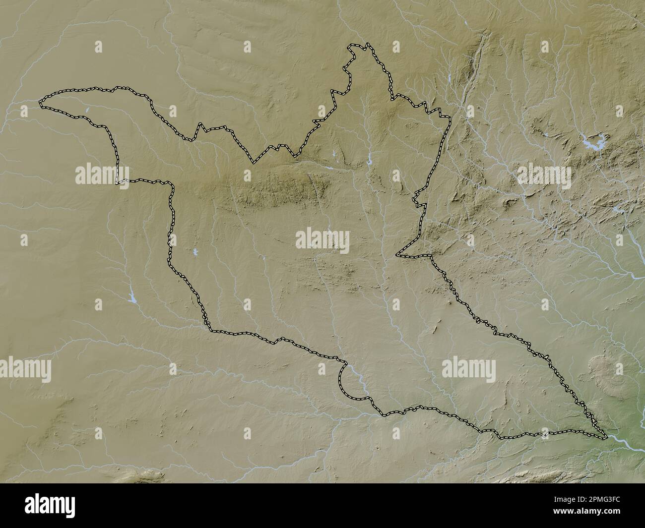 Matabeleland South, province of Zimbabwe. Elevation map colored in wiki ...