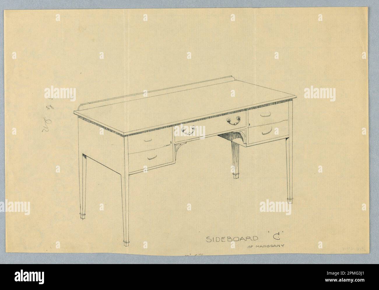 Drawing, Design for Sideboard 'C' of Mahogany; Designed by A.N ...