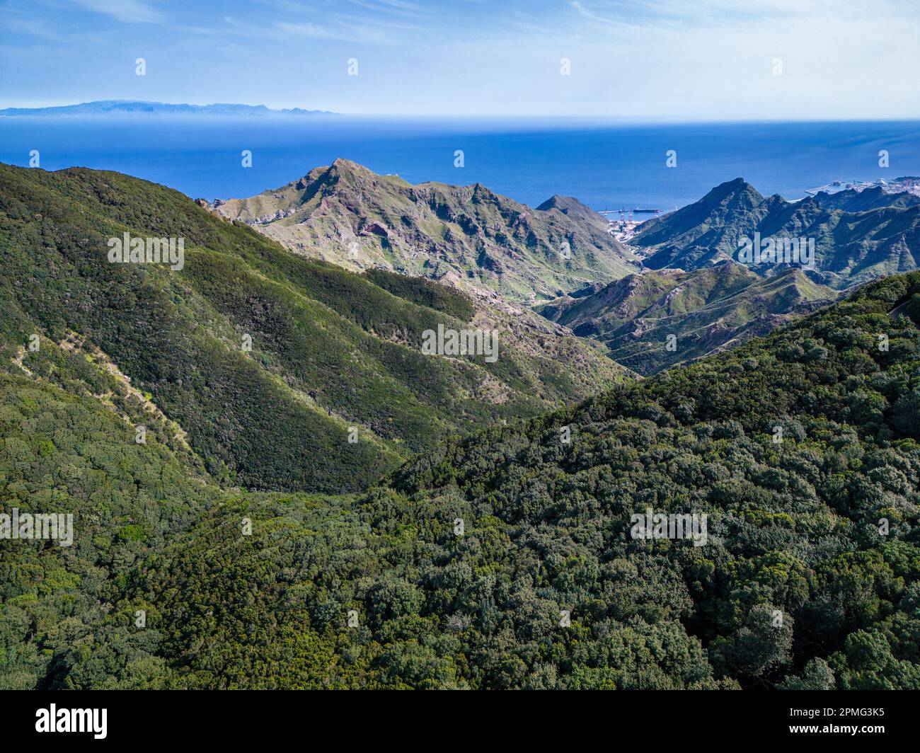 Aerial View of Beautiful Mountains of the Anaga Rural Park in Tenerife ...