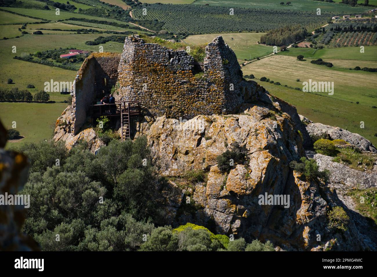 View of the ruins of the Acquafredda castle in Siliqua Stock Photo - Alamy