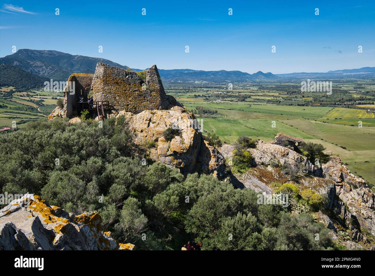 View of the ruins of the Acquafredda castle in Siliqua Stock Photo - Alamy