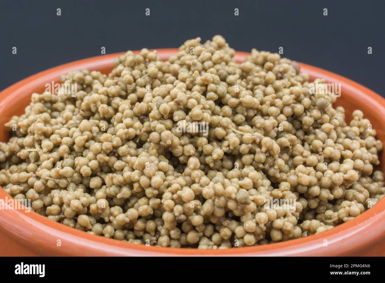 Close shot of pickled elderflower buds - from the Common Elder ...