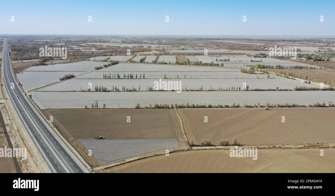 BAZHOU, CHINA - APRIL 13, 2023 - An unmanned Beidou navigation ...