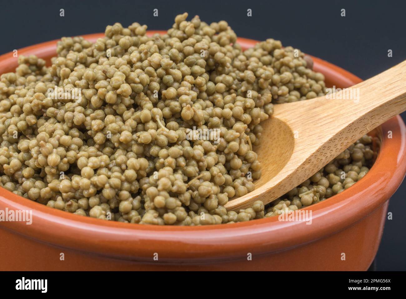 Close shot of pickled elderflower buds - from the Common Elder ...