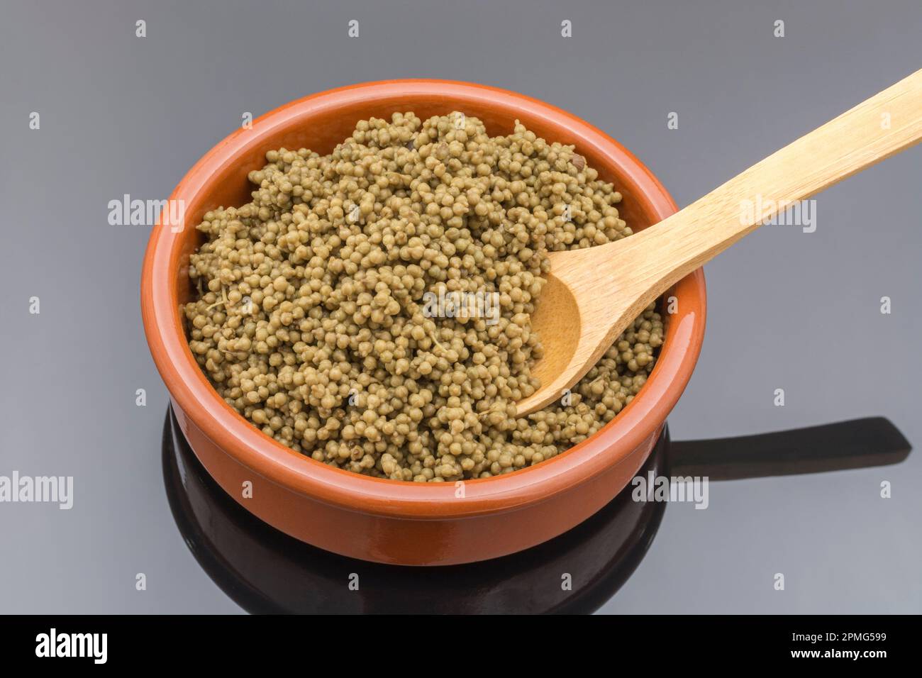 Wide shot of pickled elderflower buds - from the Common Elder ...