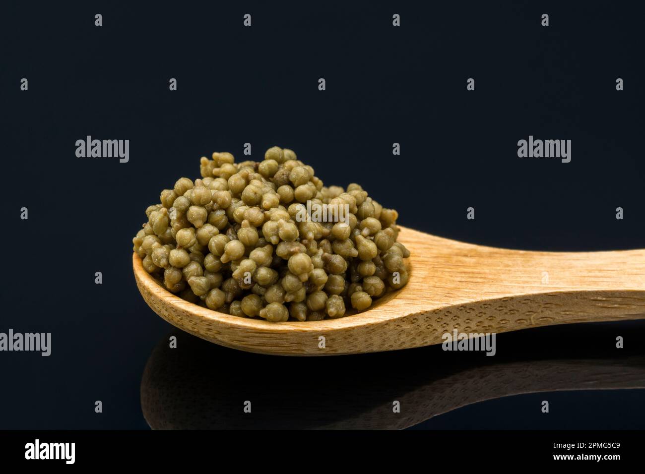 Close shot of pickled elderflower buds - from the Common Elder ...