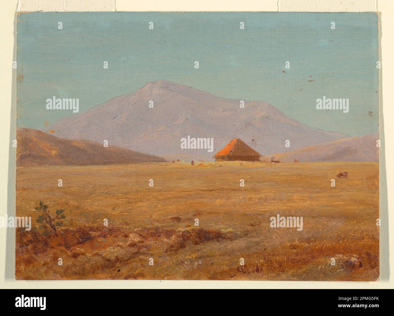 Drawing, Ecuador ?, mountain plateau with hut; Frederic Edwin Church ...