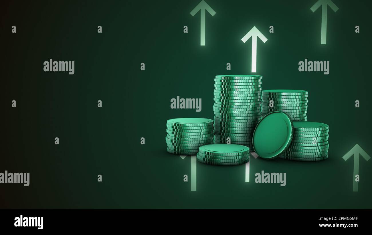 Financial success and growth concept 3d illustration Stock Photo - Alamy