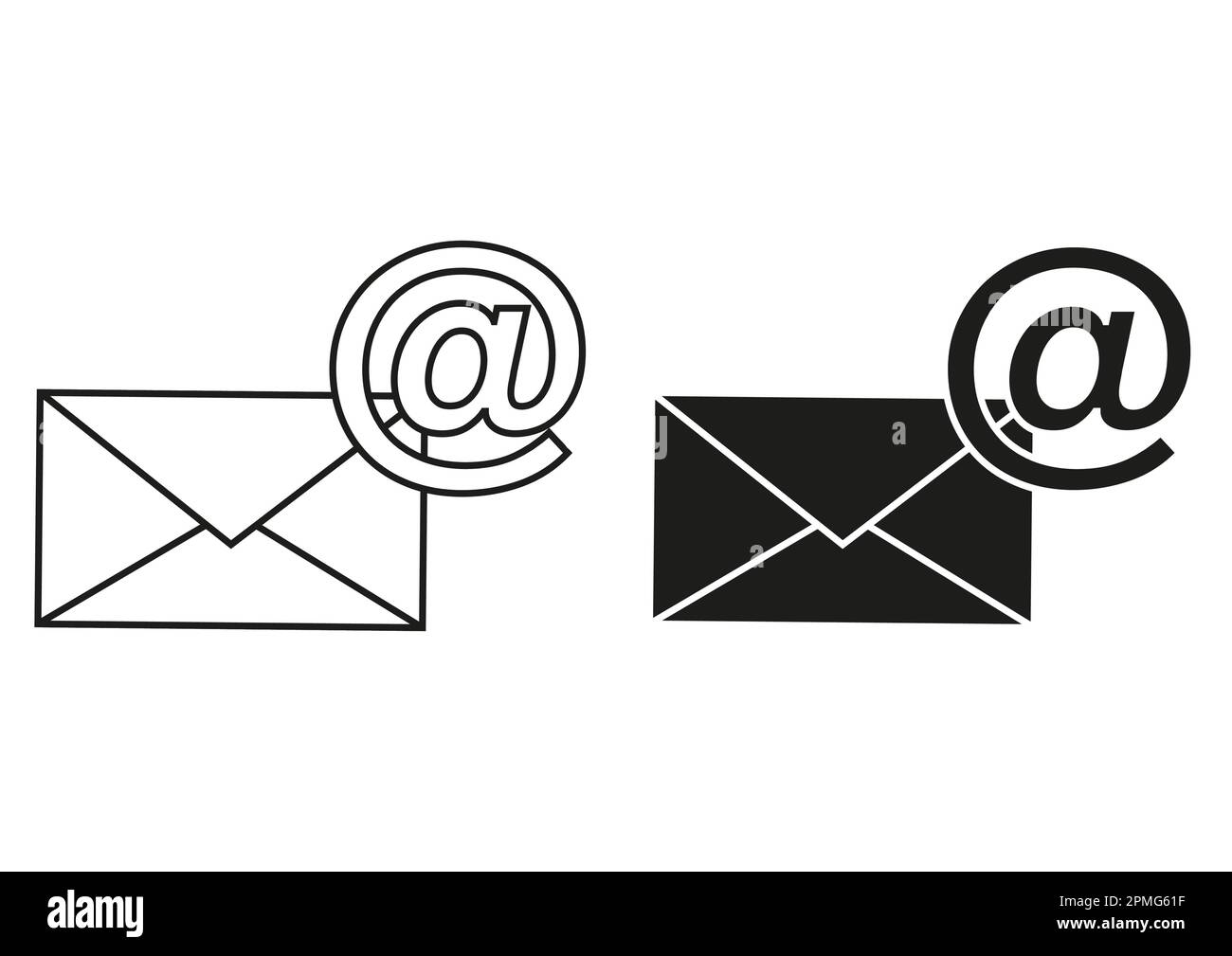 Vector black email icon set hi-res stock photography and images - Alamy
