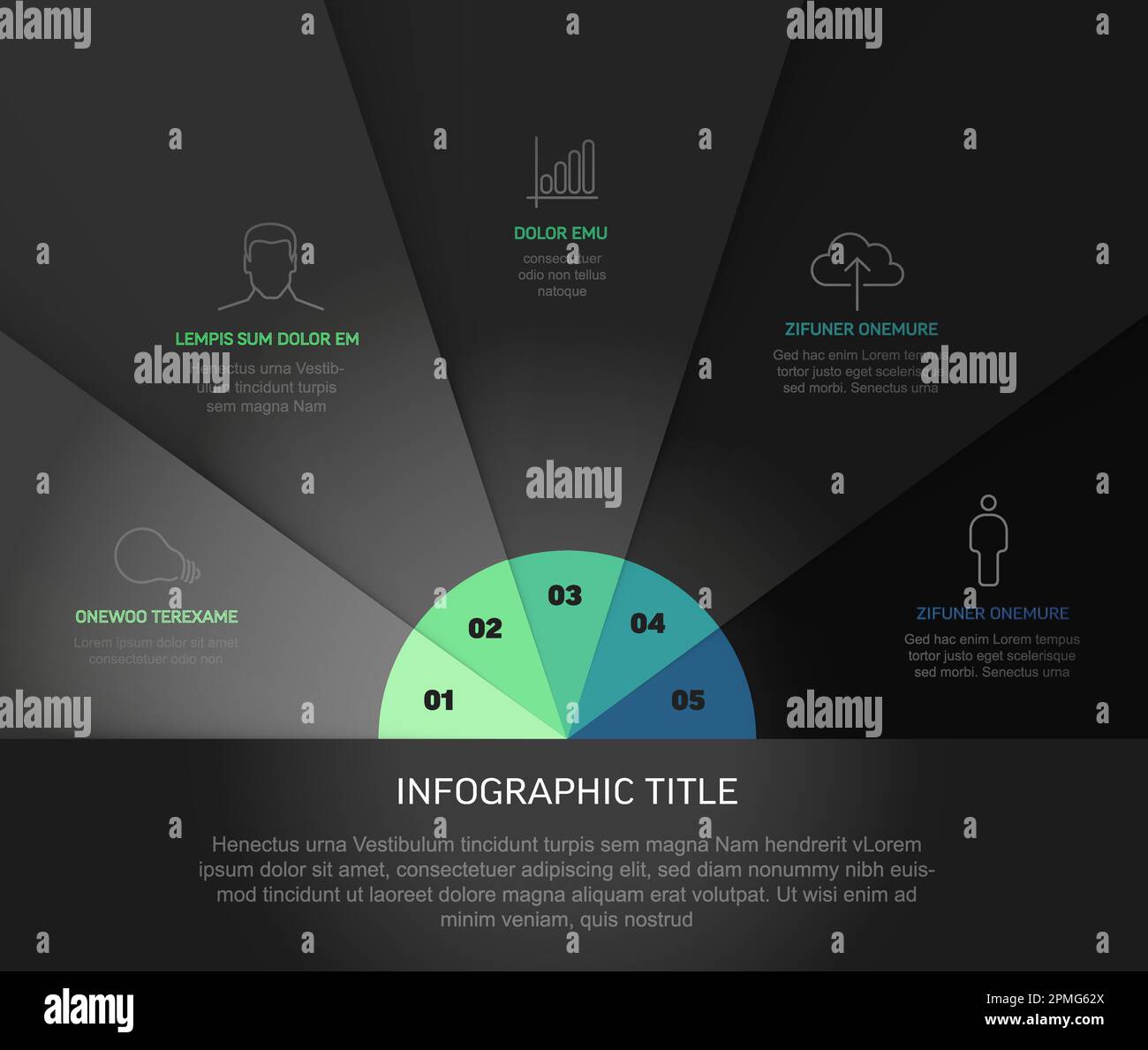 Vector multipurpose Infographic template with five elements ...