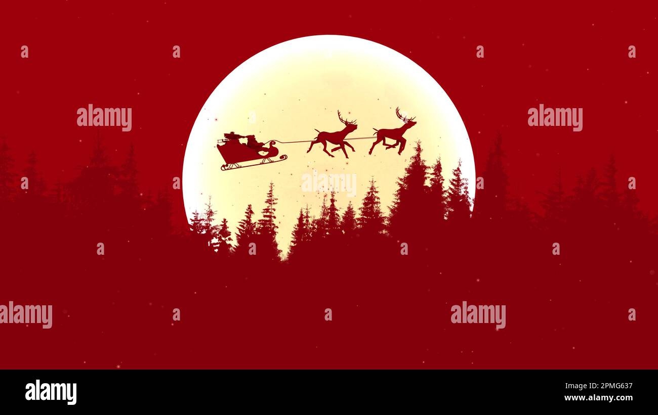 Christmas landscape with santa claus Stock Photo - Alamy