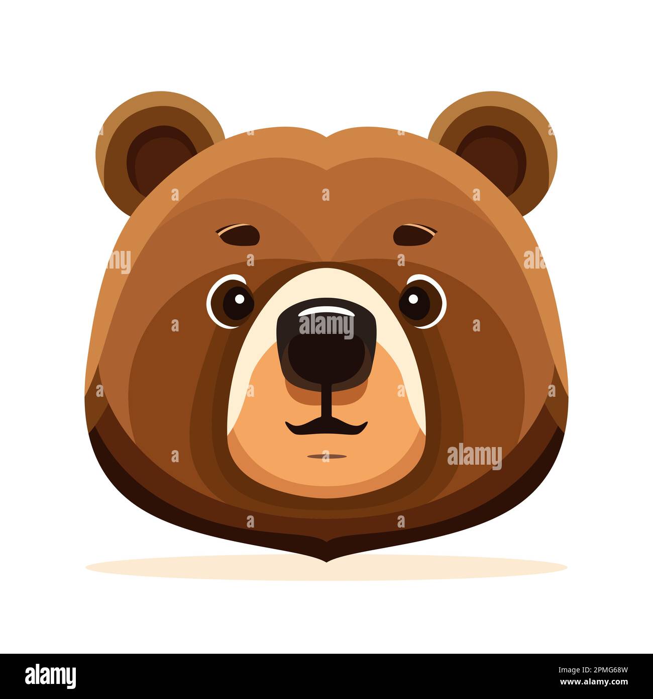 Bear head logo design. Abstract bear face isolated. Calm bear face ...