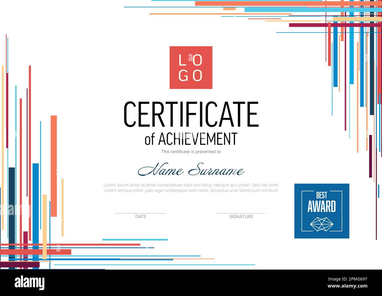 Modern certificate of achievement template with place for your content ...