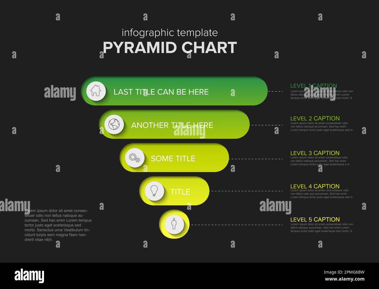 Vector Infographic stipe layers template with five levels - color ...