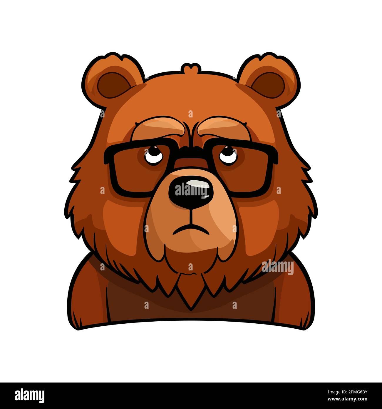 Bear head logo design. Abstract bear face isolated. Sad bear face ...