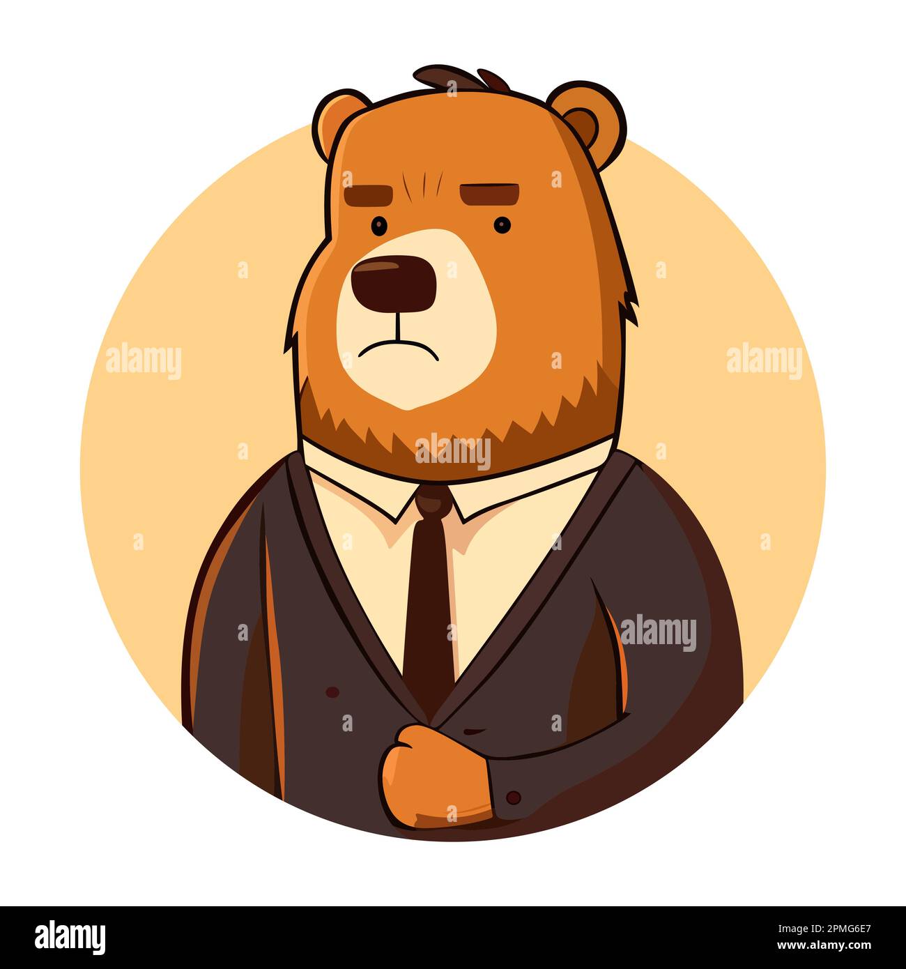 Bear avatar. Abstract bear profile isolated. Bear in a business suit ...
