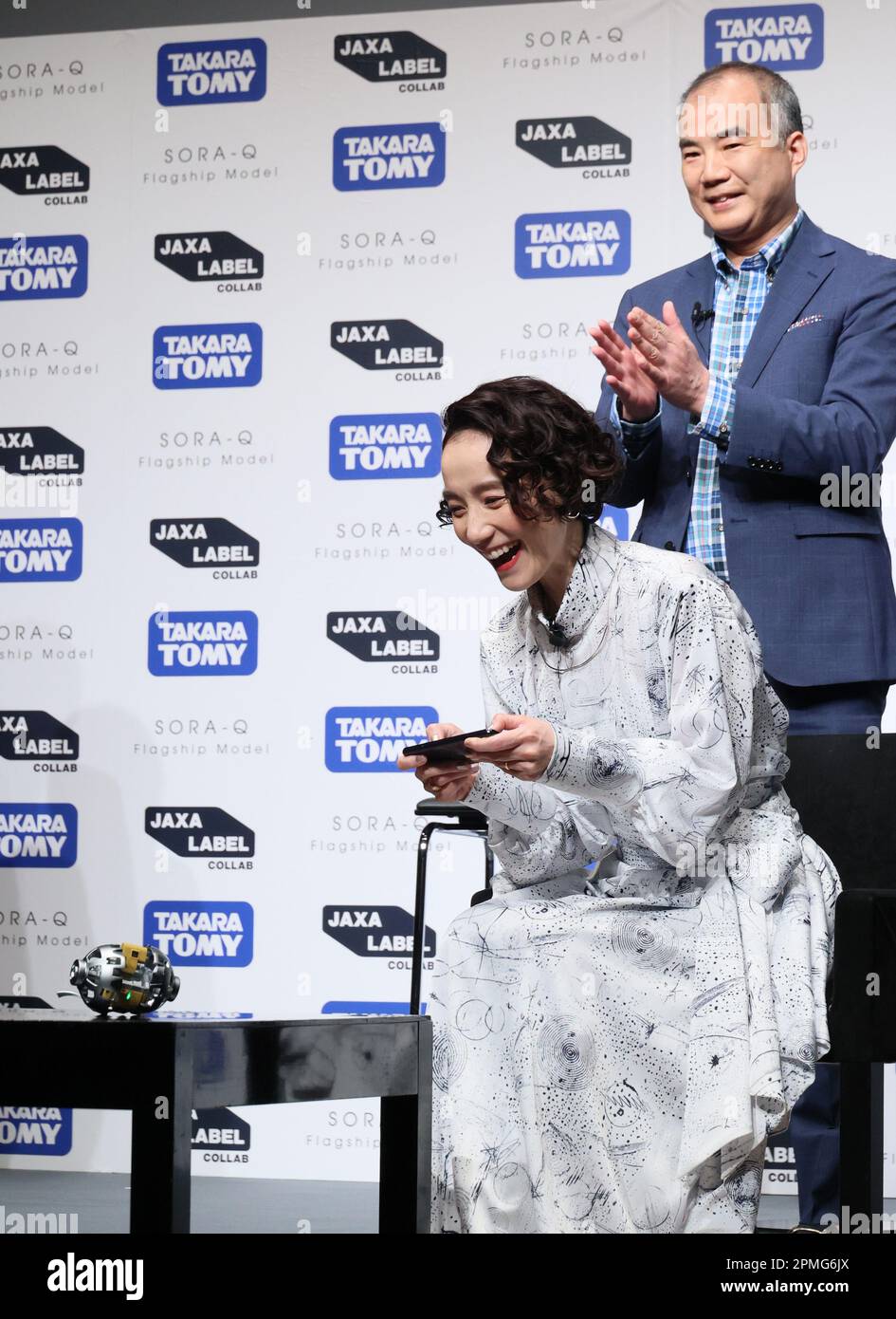 Tokyo, Japan. 13th Apr, 2023. Japanese artist Tomoe Shinohara operates ...