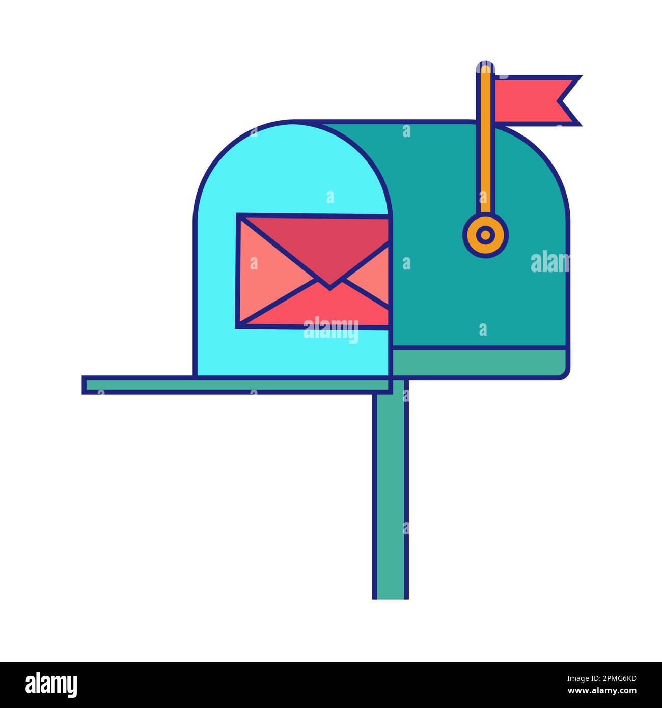 Mailbox Flat Icon Vector On White Background Stock Vector Image & Art ...