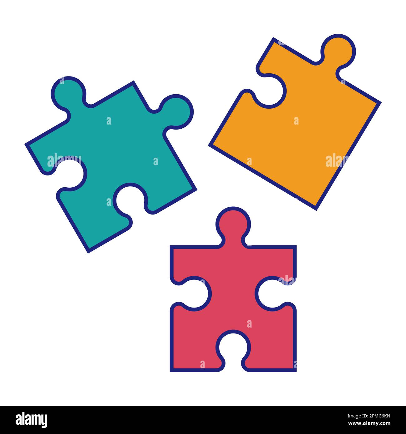 Puzzle pieces line icon Cut Out Stock Images & Pictures - Alamy