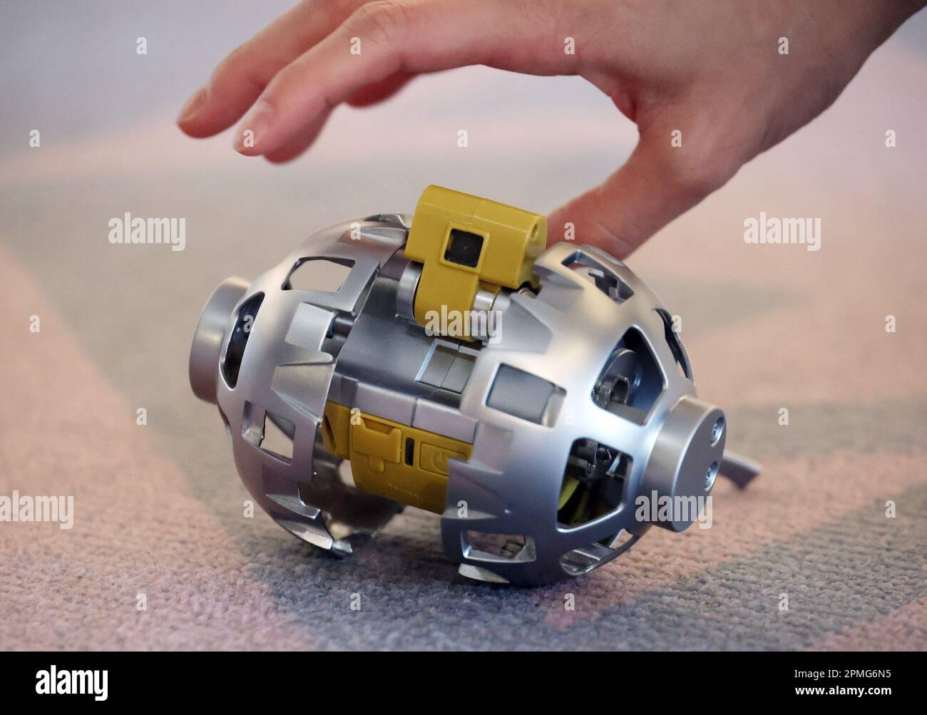 Tokyo, Japan. 13th Apr, 2023. Japanese toy maker Tomy display "Sora-Q ...