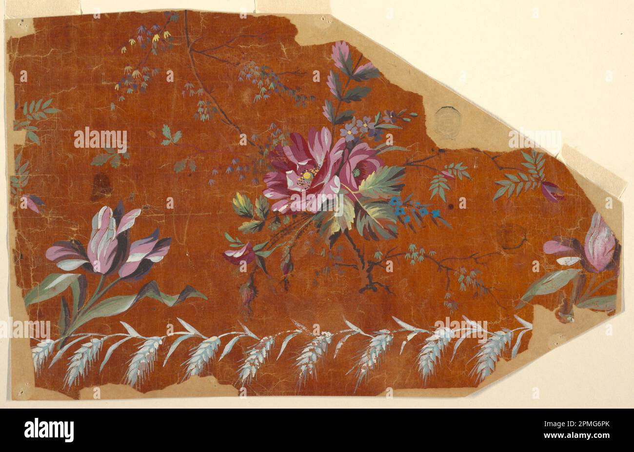 Drawing, Design for a Woven Horizontal Border; France; brush and ...