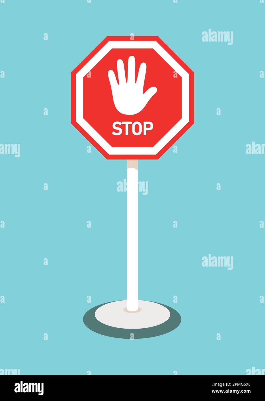Round stop sign in Stock Vector Images - Alamy