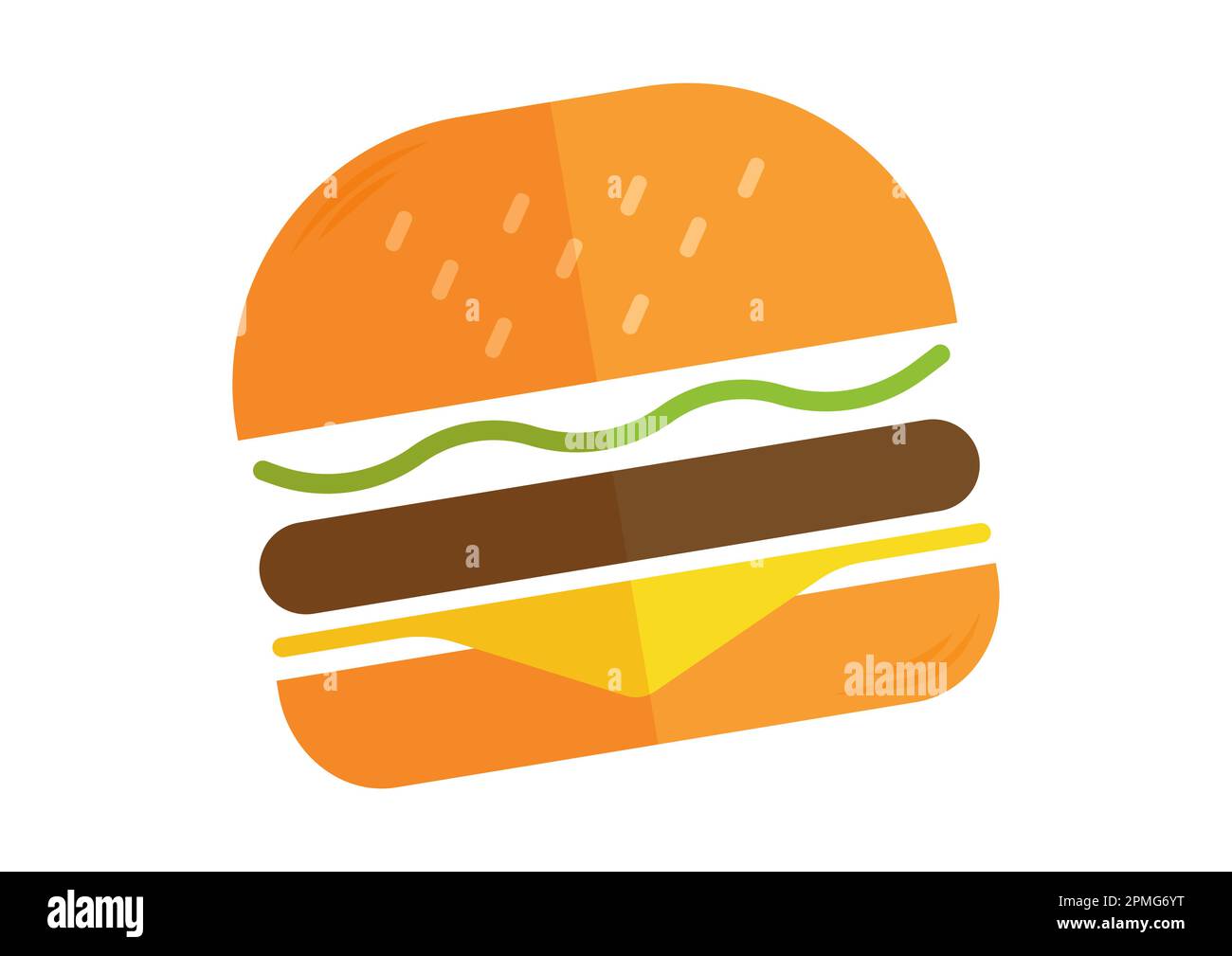 Tasty Hamburger Flat Design Icon. Burger Icon Vector Stock Vector Image ...
