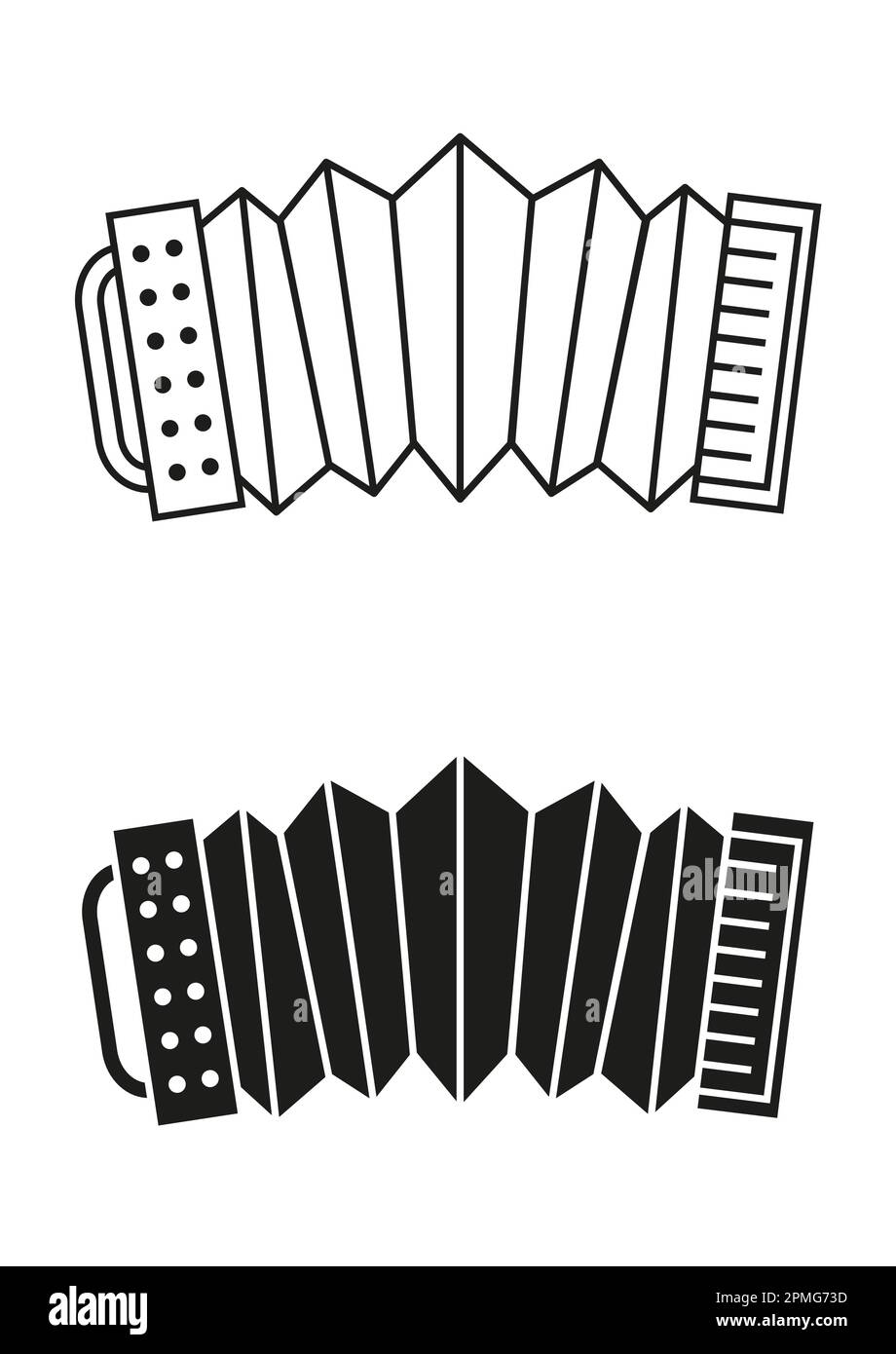 Black And White Accordion Icon Flat Design Vector Stock Vector Image ...