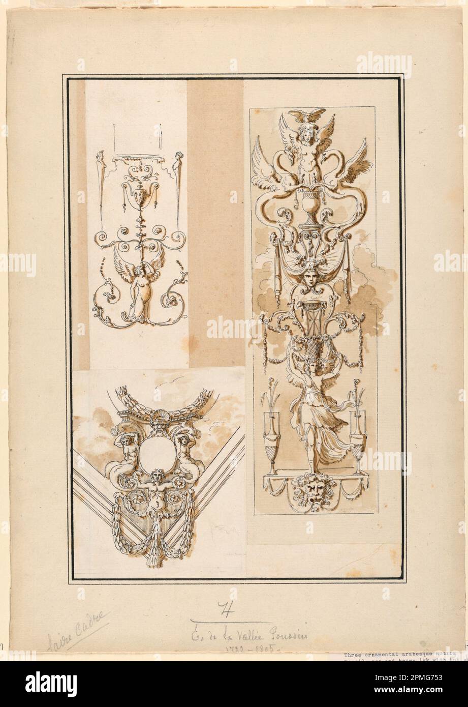 Drawing, Design for Ornamental Arabesque Motifs; Designed by Etienne de ...