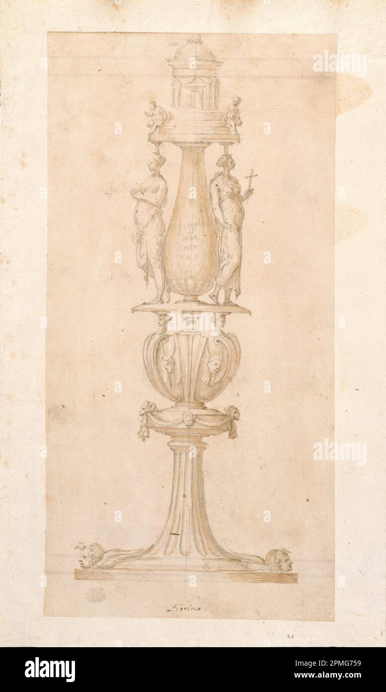 Drawing, Design for a Reliquary of the Holy Cross; Attributed to Luzio ...