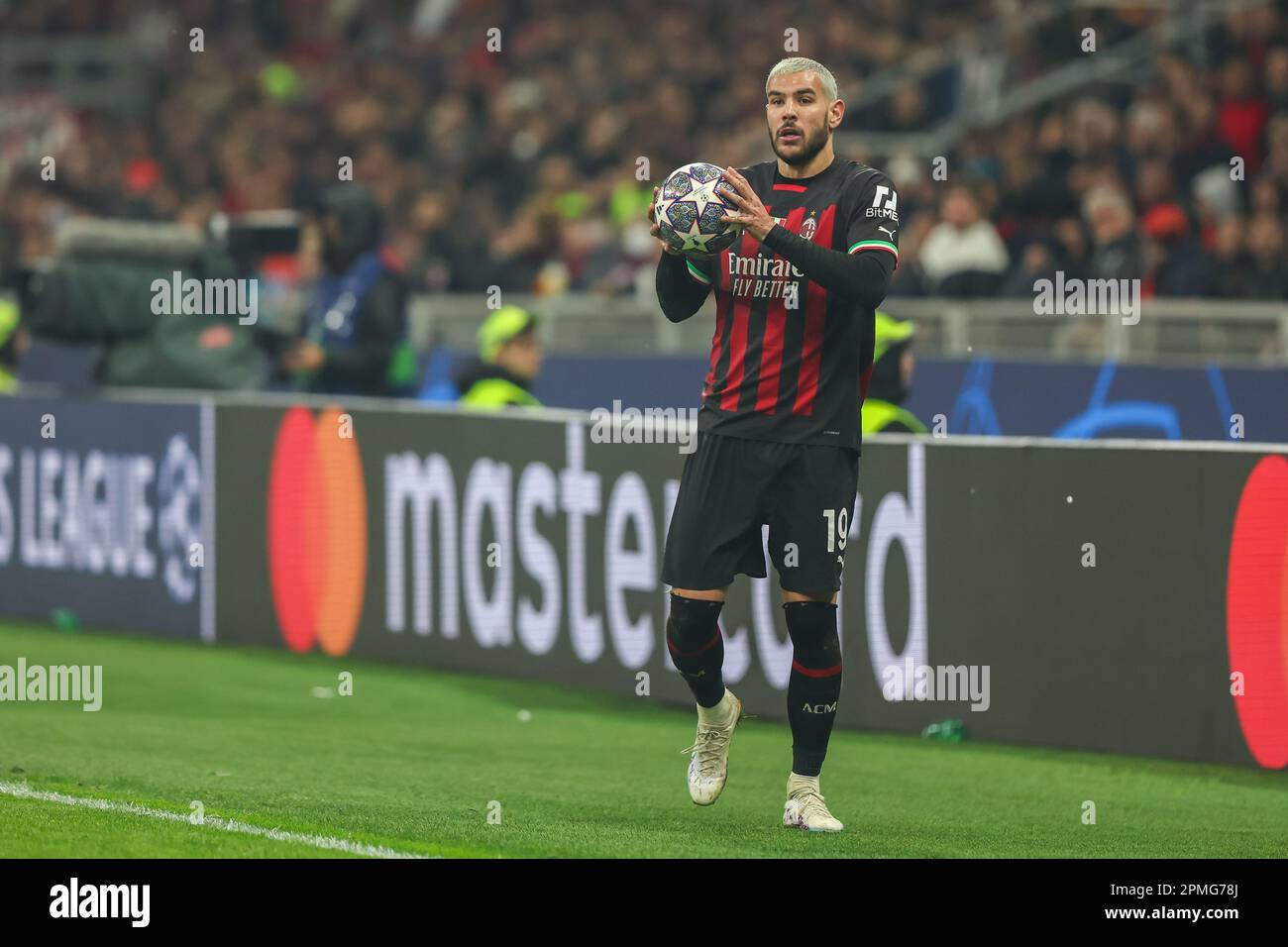 Milan, Italy. 12th Apr, 2023. Theo Hernandez of AC Milan in action ...