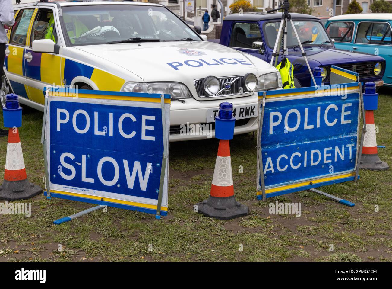 April 2023 - Classic Police display with Police Slow signs at the ...