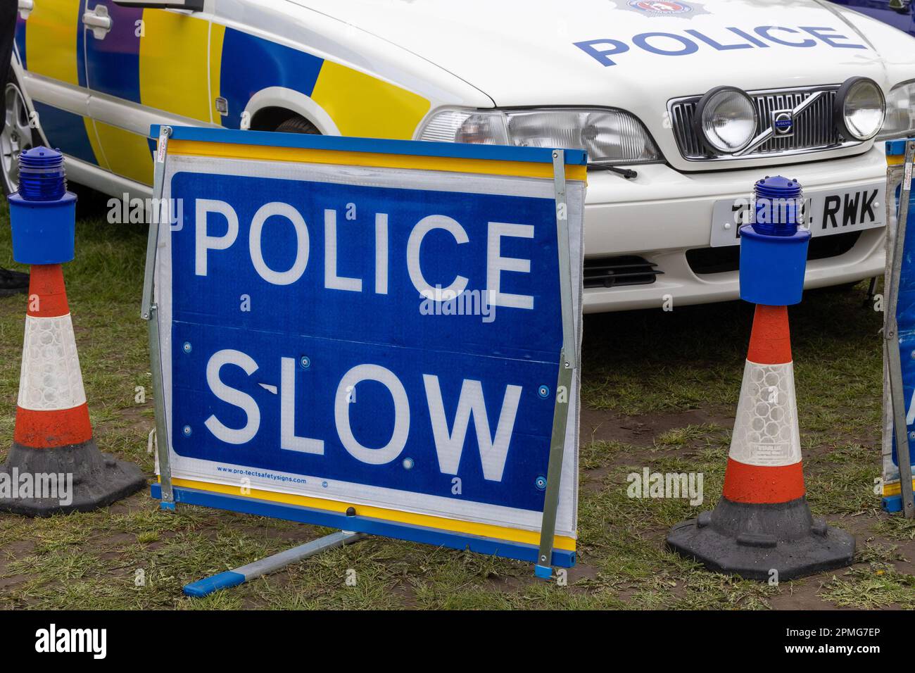 April 2023 - Classic Police display with Police Slow signs at the ...