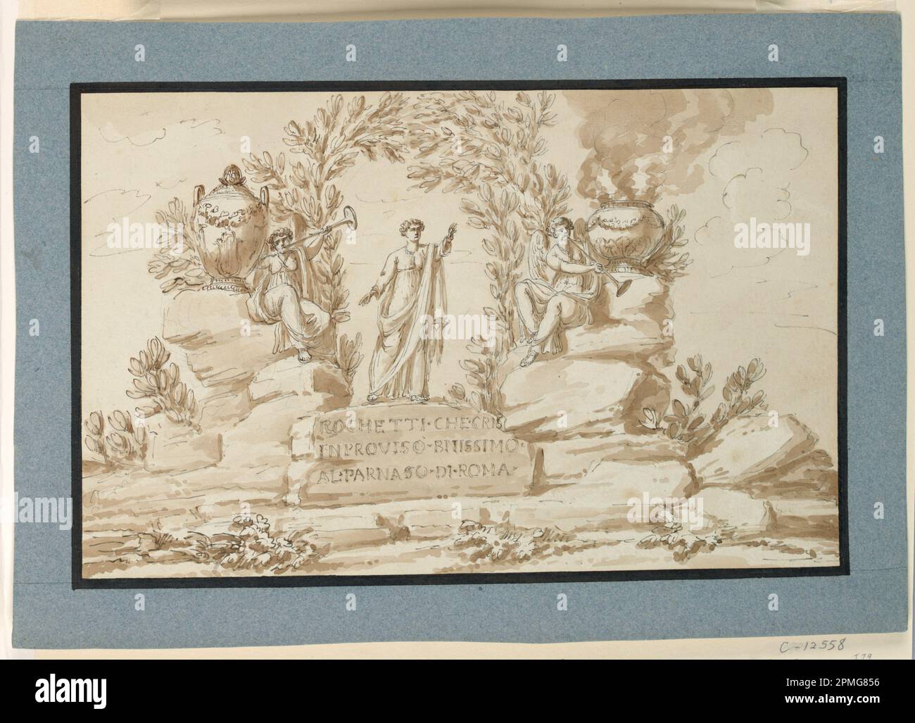 Drawing, Sepulchral Monument for Improvisor Rochetti; Architect ...