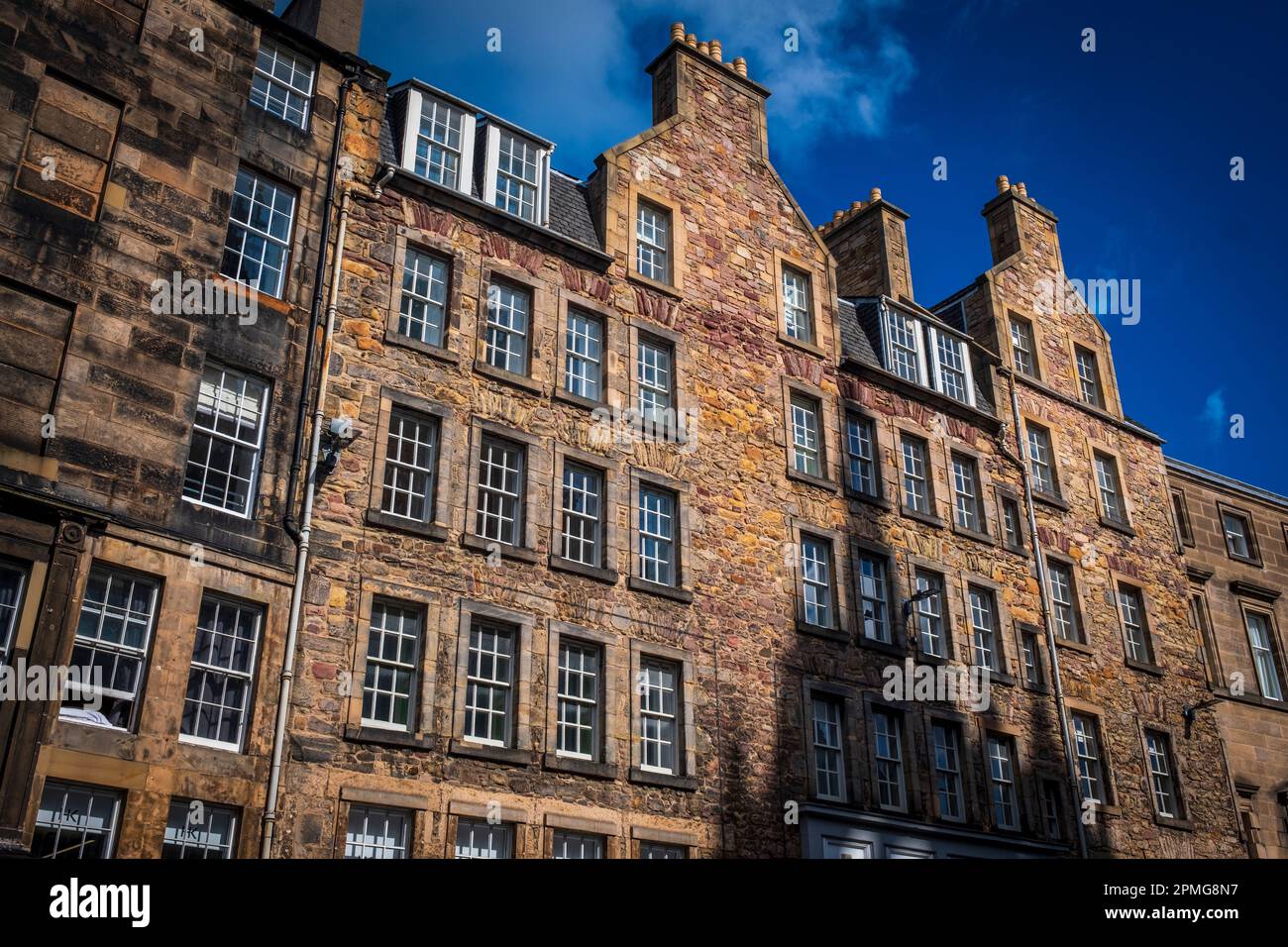 Old buildings in Edinburgh's High Street - part of the Royal Mile in ...
