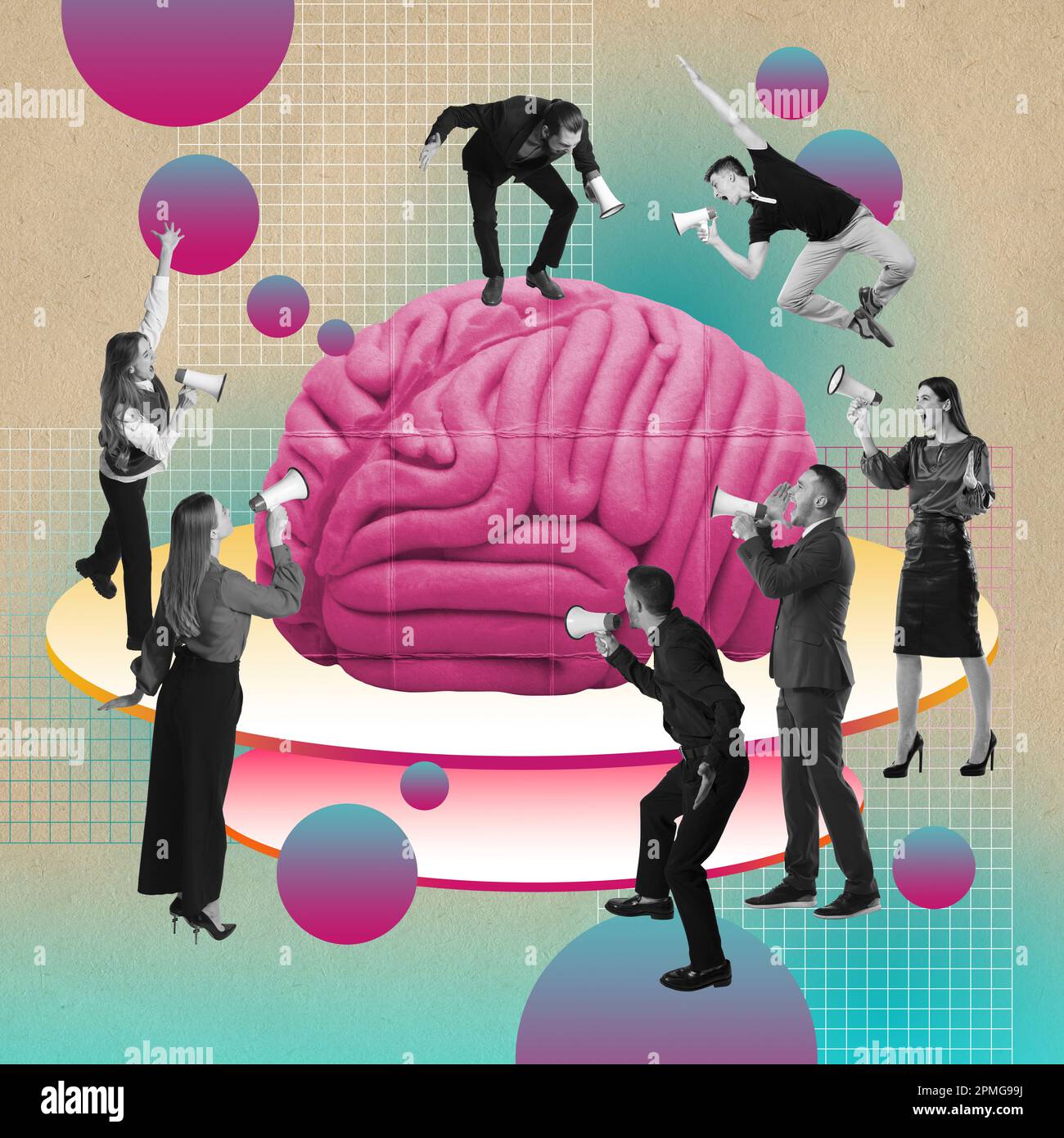 Brainstorming and ideas generation. Creative group of employees ...