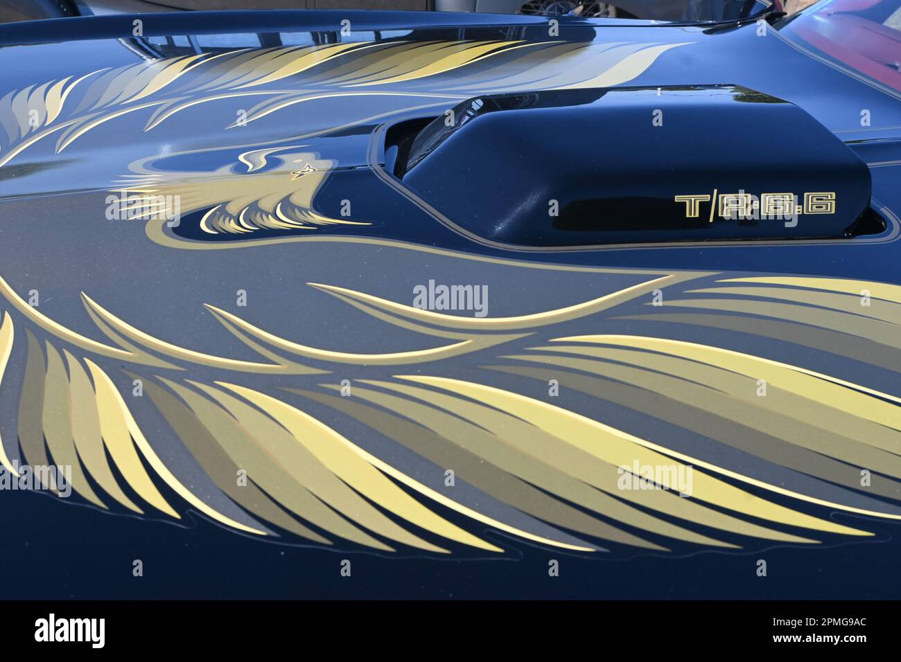 vintage pontiac with eagle emblem Stock Photo - Alamy