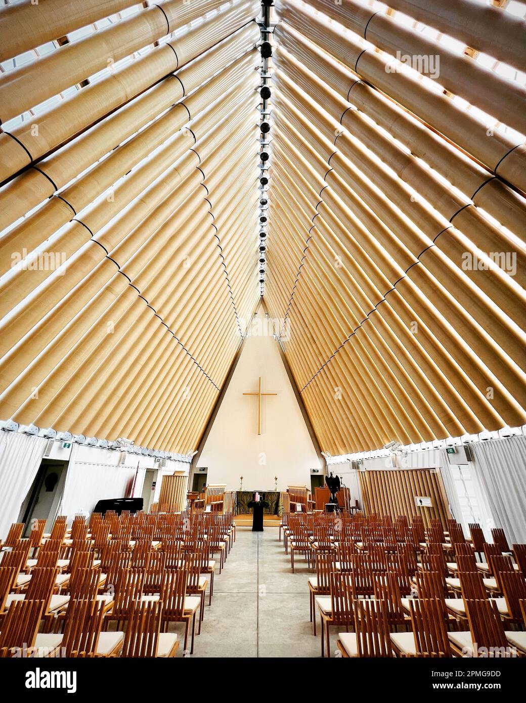 This image captures the interior of a religious place of worship, with ...