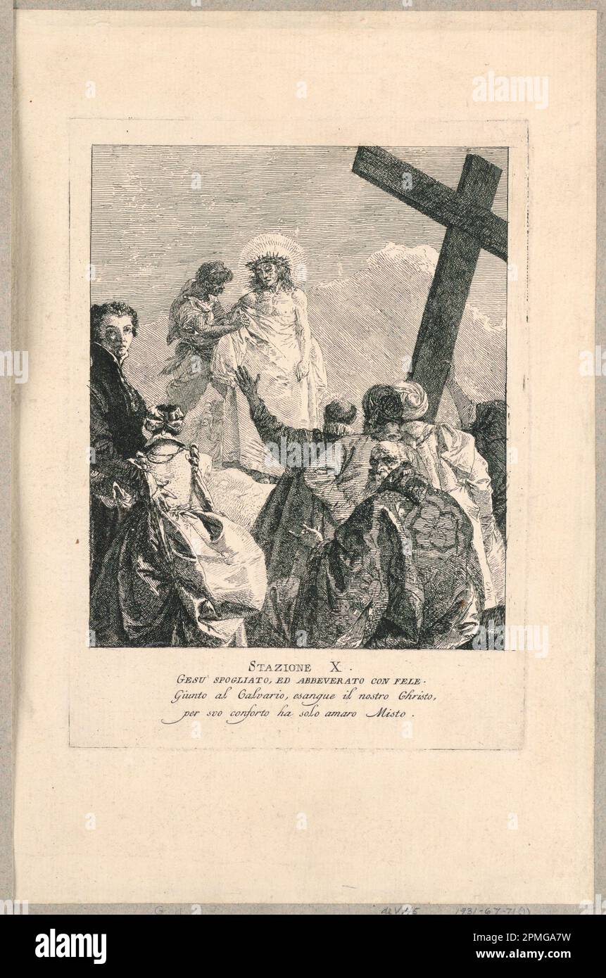 Print, Via Crucis - Station X, Jesus Despoiled; Giovanni Domenico ...