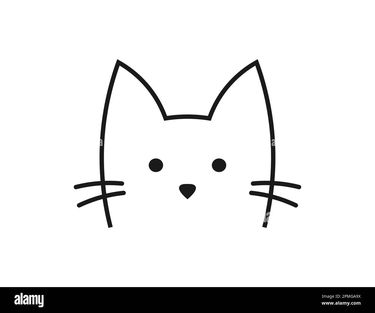Cute cat face line icon. Vector illustration Stock Vector Image & Art ...