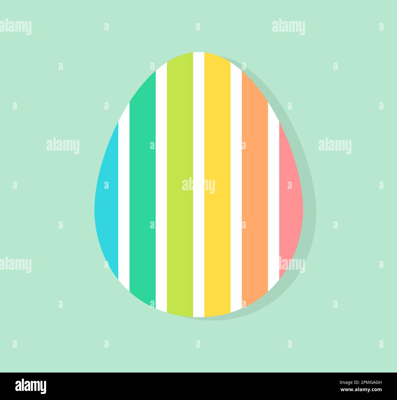 Cute colorful Easter egg. Striped pattern on egg. Vector illustration ...