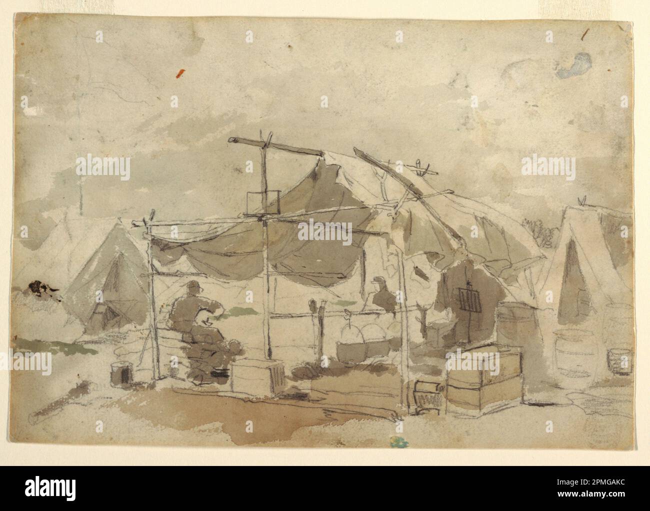 Drawing, Army Cook's Tent; Winslow Homer (American, 1836–1910); USA ...
