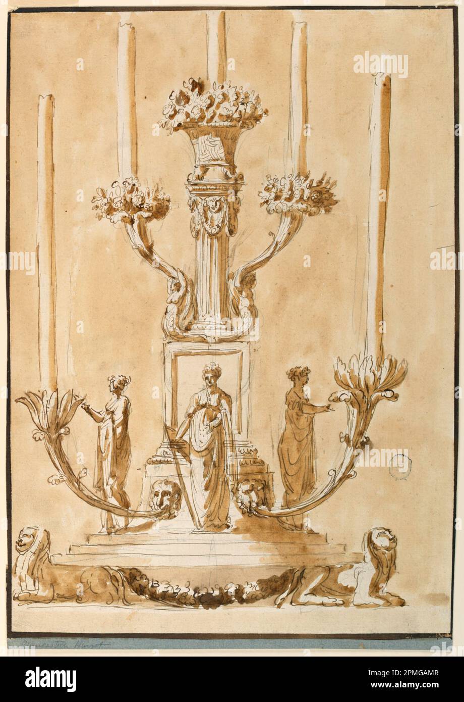 Drawing, Candlestick; Architect: Giuseppe Barberi (Italian, 1746–1809 ...