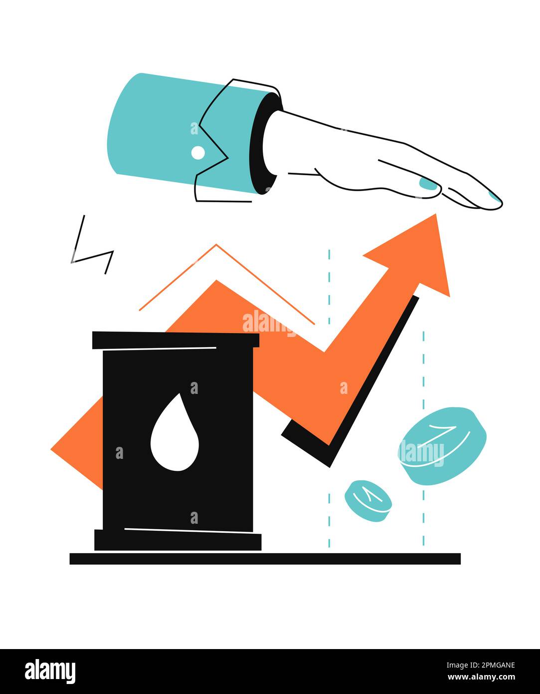 Rising oil prices - colorful flat design style illustration Stock ...