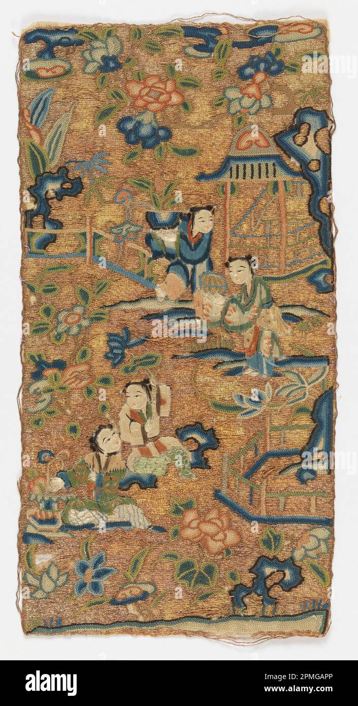 Embroidery (China); silk, metallic threads Stock Photo - Alamy